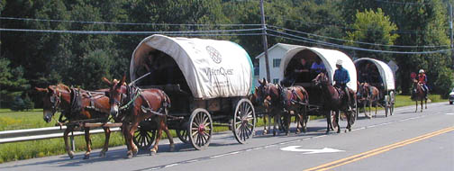 visionquest wagon train rolls through tioga county